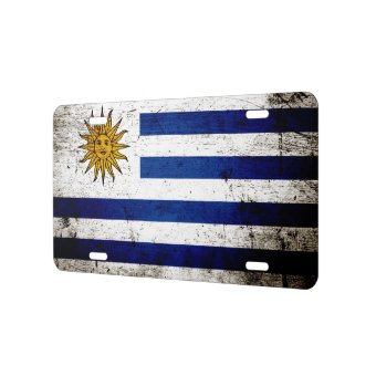 Black Grunge Uruguay Flag License Plate | Zazzle