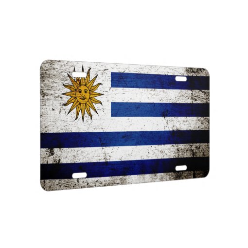 Black Grunge Uruguay Flag License Plate | Zazzle