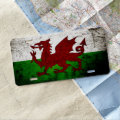 Black Grunge Wales Flag License Plate | Zazzle