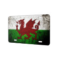 Black Grunge Wales Flag License Plate | Zazzle
