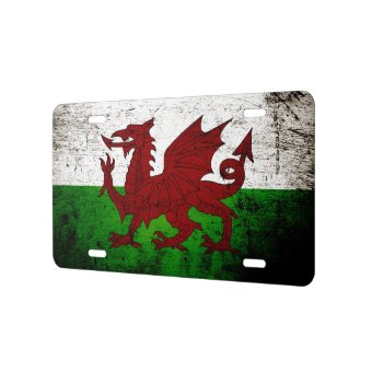 Black Grunge Wales Flag License Plate | Zazzle