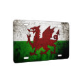 Black Grunge Wales Flag License Plate | Zazzle