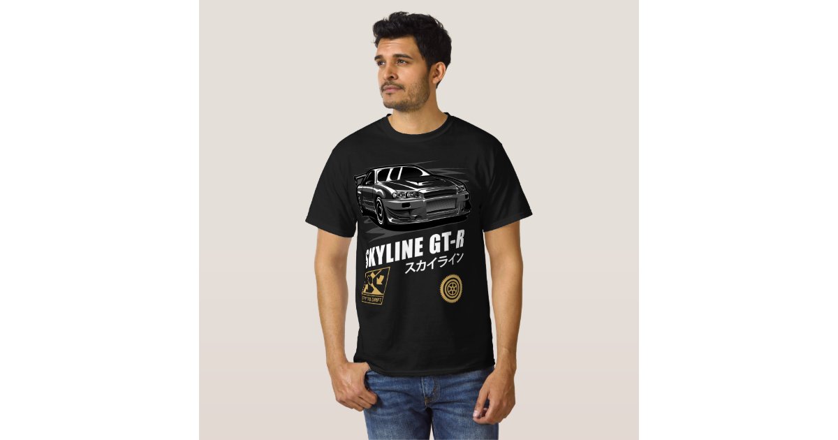 Black GT-R Skyline R34 T-Shirt | Zazzle