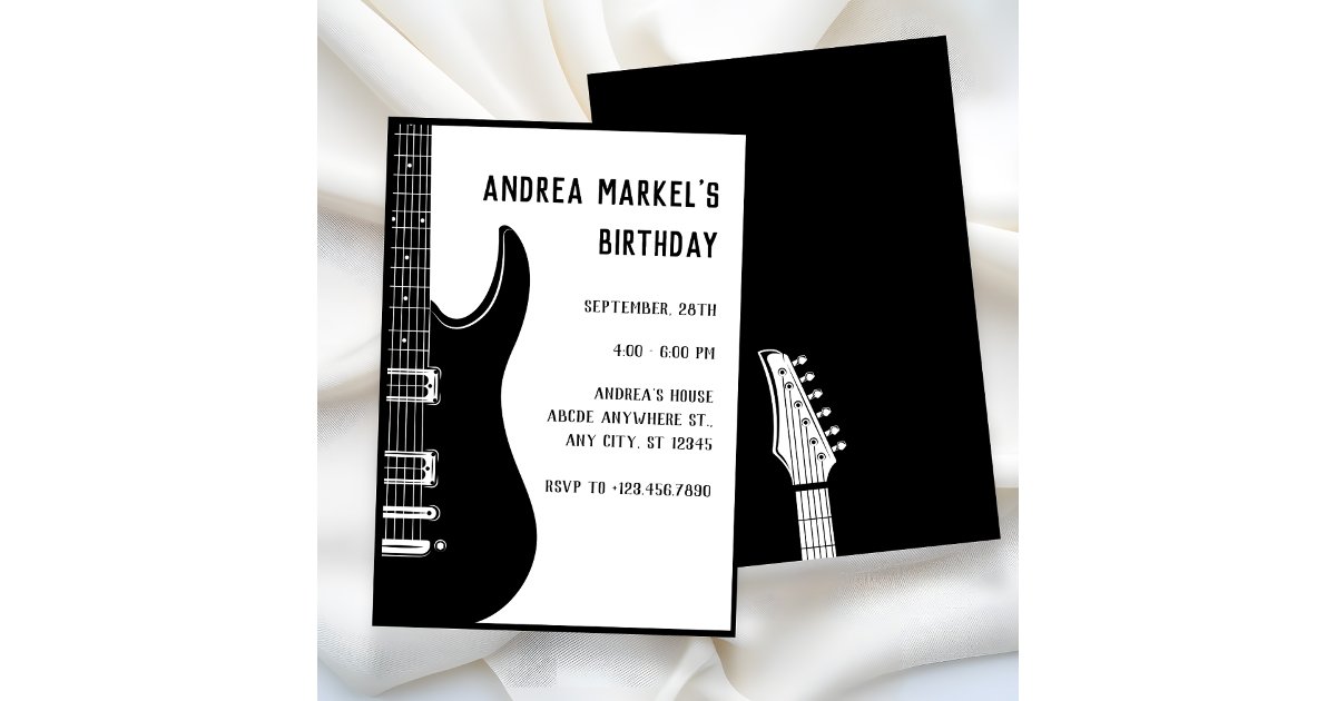 Black Guitar Invitation | Zazzle