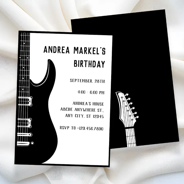 Black Guitar Invitation | Zazzle