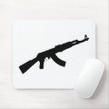 black gun ak 47 icon mouse pad | Zazzle