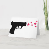 black gun star pistol stars card | Zazzle