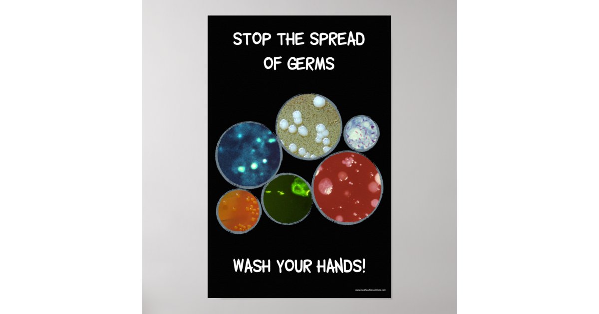 Black hand-washing safety poster | Zazzle