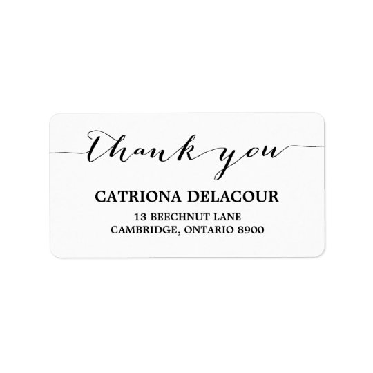 Black Handwritten Script Address Label | Zazzle.com