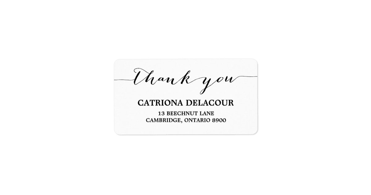 Black Handwritten Script Address Label | Zazzle