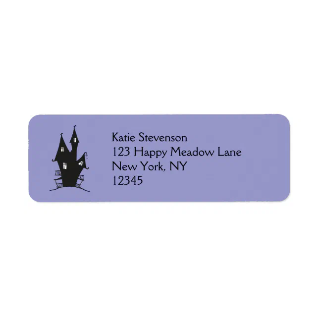 Black Haunted House Label | Zazzle