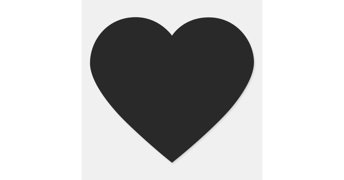 Black heart stickers - solid color | Zazzle