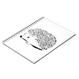 Black hedgehog notebook | Zazzle