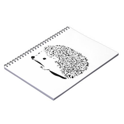 Black hedgehog notebook | Zazzle