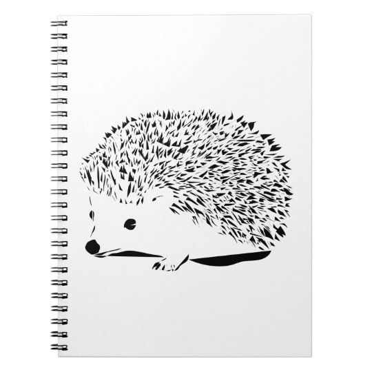 Black hedgehog notebook | Zazzle.com