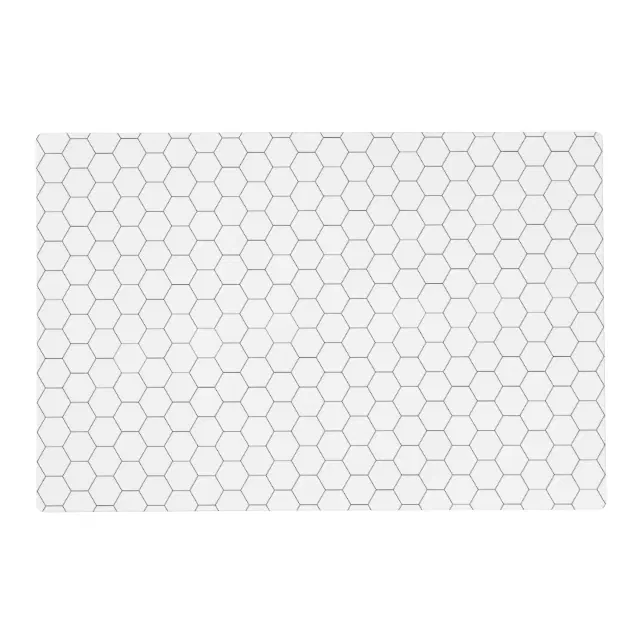 Black Hexagon Hex Grid Double Sided Laminated Placemat | Zazzle