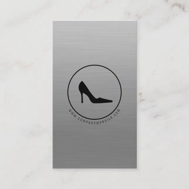 Black High Heel Shoe Silver Business Card | Zazzle