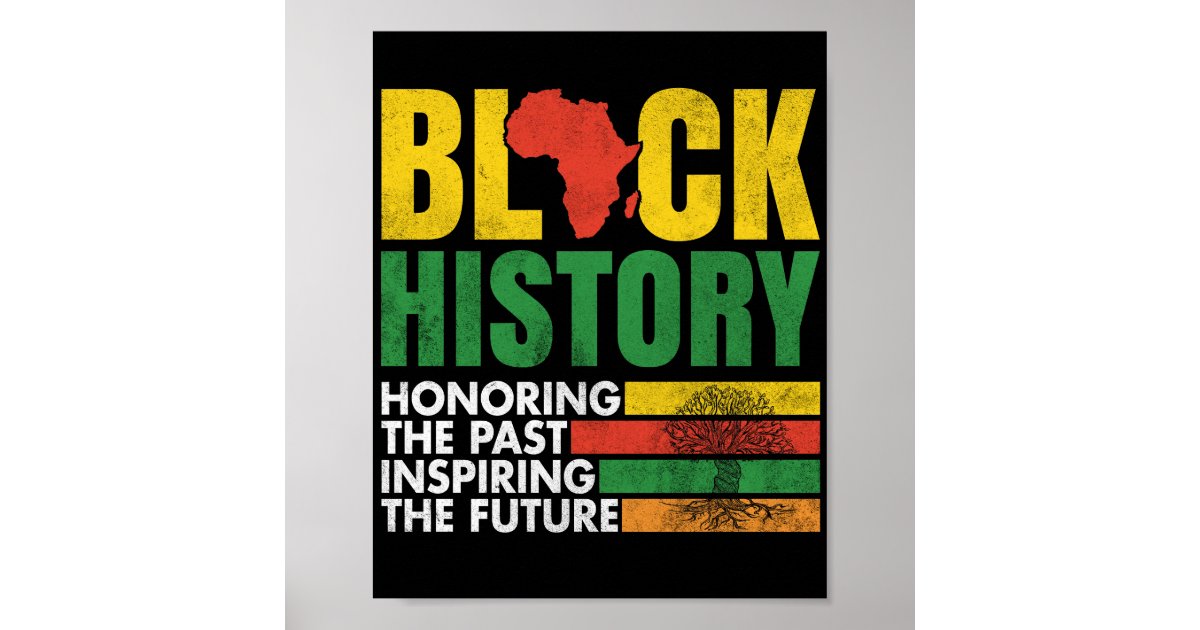 Black History Honoring Past Inspiring Future Poster | Zazzle