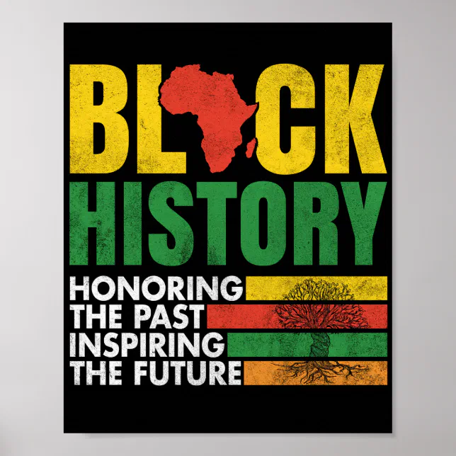 Black History Honoring Past Inspiring Future Poster | Zazzle