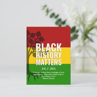 Black History Marcus Garvey Quote BHM Postcard | Zazzle