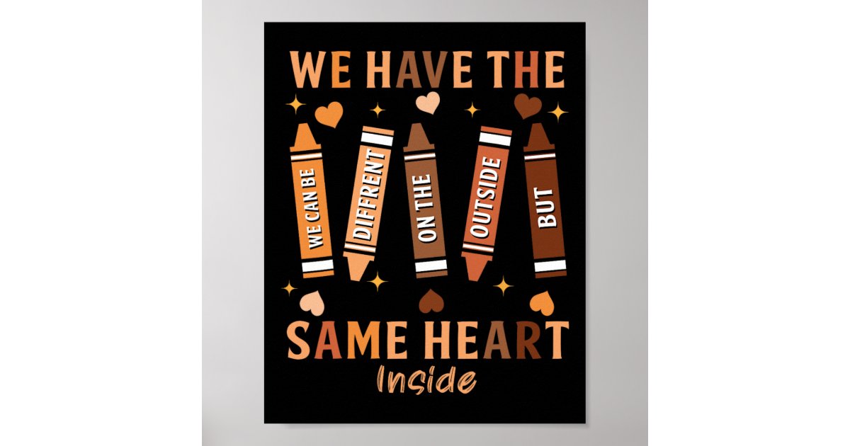 Black History Month African American Same Heart Me Poster | Zazzle