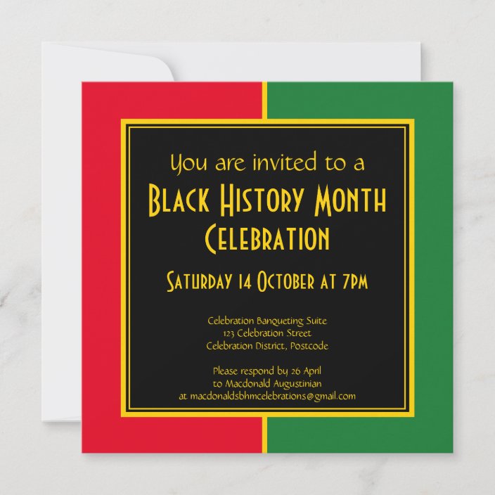 BLACK HISTORY MONTH BHM Celebration Invitation | Zazzle.com