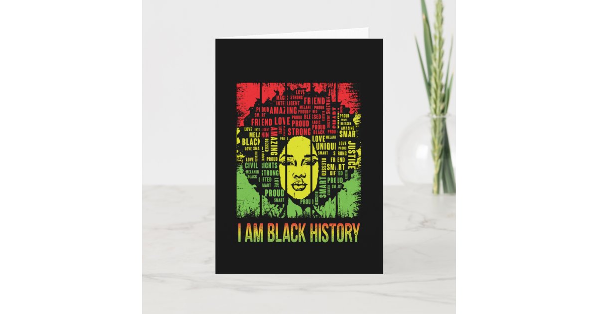 Black History Month Black Woman Afro Card | Zazzle