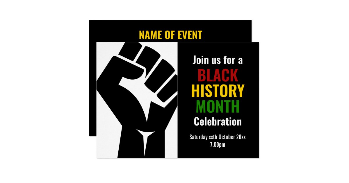 BLACK HISTORY MONTH Celebration BHM Event Invitation | Zazzle.com