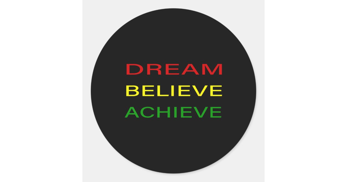 Black History Month Dream Believe Achieve - Red Ye Classic Round ...