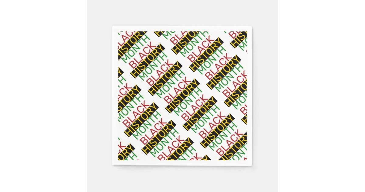 BLACK HISTORY MONTH Stylish BHM Paper Napkins | Zazzle