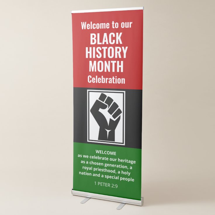 BLACK HISTORY MONTH Welcome ADD PHOTO | Africa Retractable Banner | Zazzle