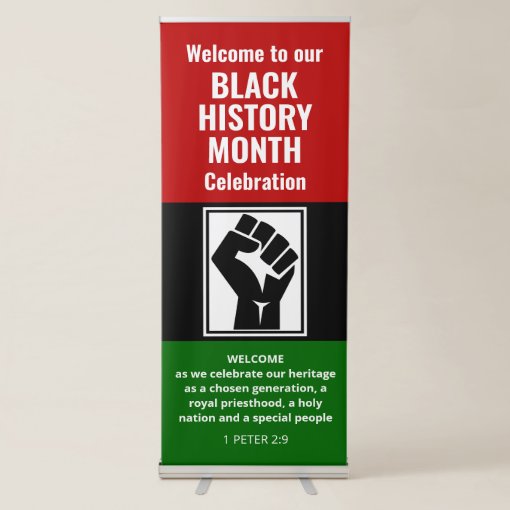 BLACK HISTORY MONTH Welcome ADD PHOTO | Africa Retractable Banner | Zazzle