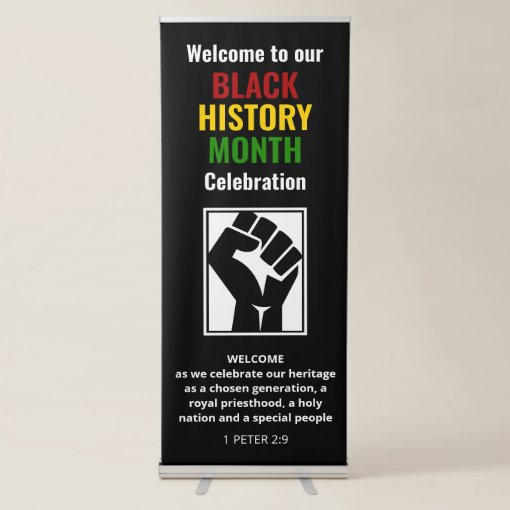 BLACK HISTORY MONTH Welcome Celebration Retractable Banner | Zazzle