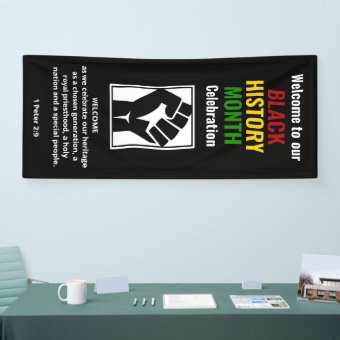 BLACK HISTORY MONTH Welcome Conference Vertical Banner | Zazzle