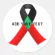 Black HIV/AIDS Awareness Ribbon Classic Round Sticker | Zazzle