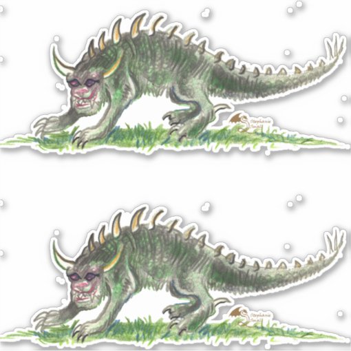 Black Hodag Monster Rheinlander Wisconsin Sticker | Zazzle