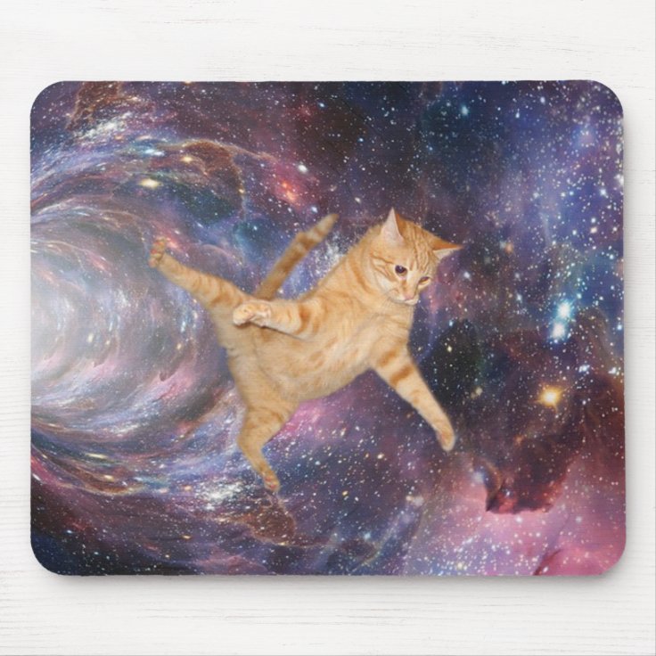 Black Hole Cat Galaxy Worm Hole Nebula Space Mouse Pad | Zazzle