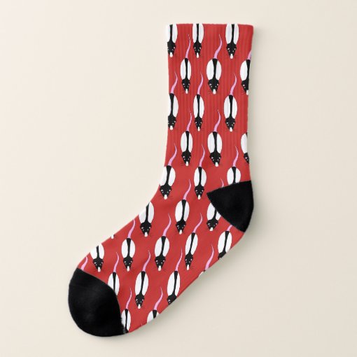 black hooded rat pattern socks | Zazzle