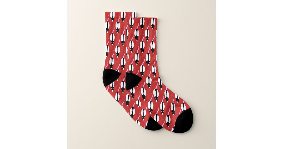 black hooded rat pattern socks | Zazzle
