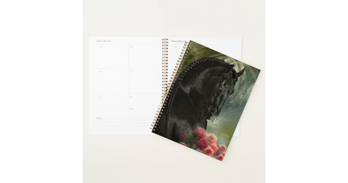 Black Horse Friesian Horse - Calendar, Planner | Zazzle