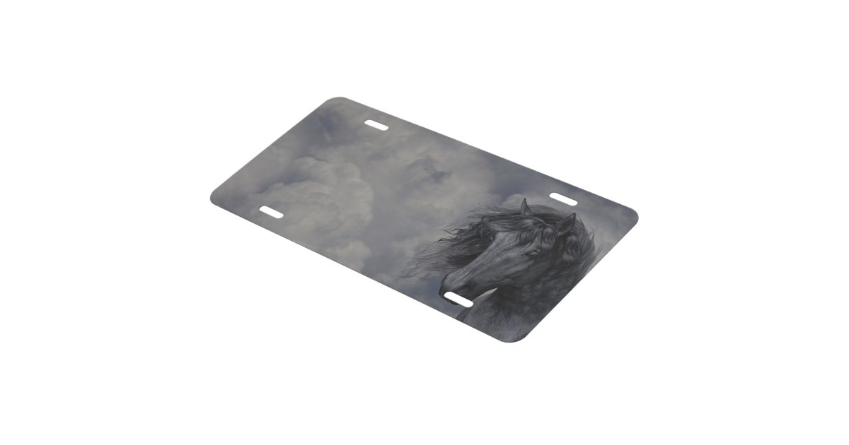 Black Horse License Plate | Zazzle
