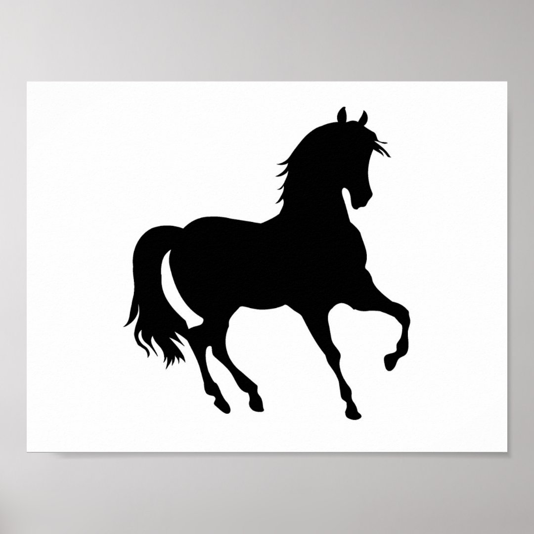 Black Horse Silhouette Poster | Zazzle