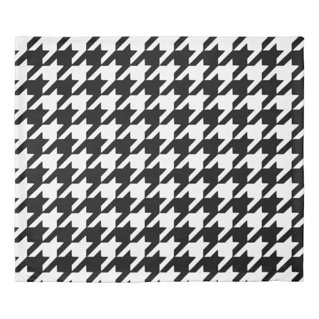 Black Houndstooth King Size Duvet Cover | Zazzle