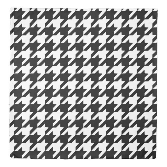 Black Houndstooth Queen Size Duvet Cover | Zazzle