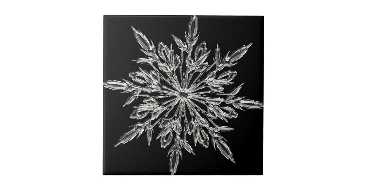 Black Ice Crystal Ceramic Tile | Zazzle