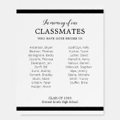 Black In Memory Of Our Classmates List Of Names Foam Board | Zazzle