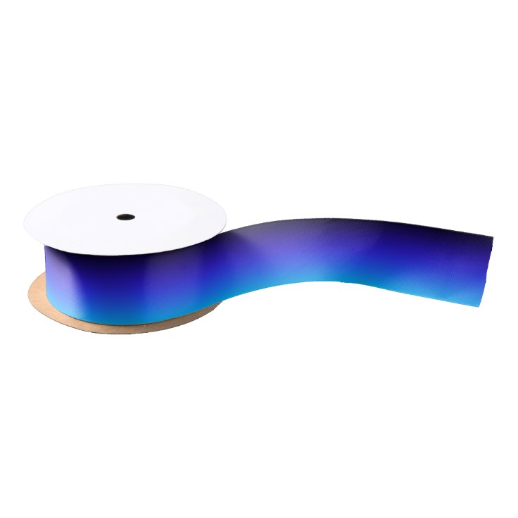 Black Indigo and Aqua Blue Ombre Satin Ribbon | Zazzle