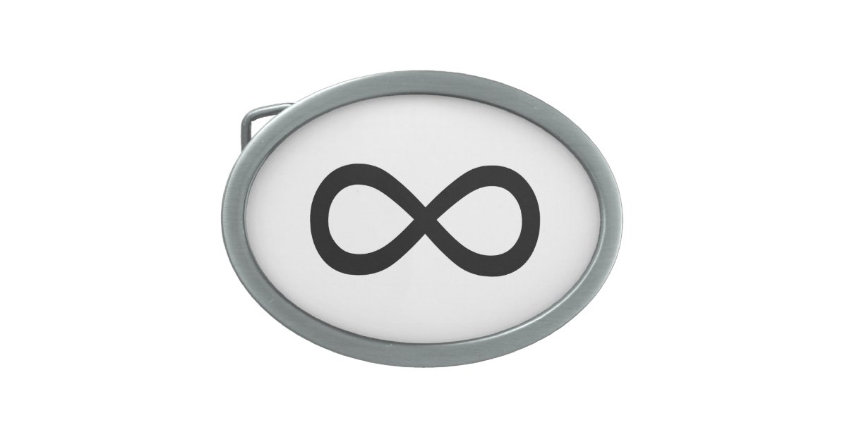 Black Infinity Symbol Oval Belt Buckle | Zazzle