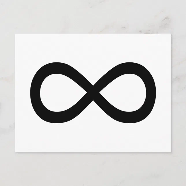 Black Infinity Symbol Postcard | Zazzle