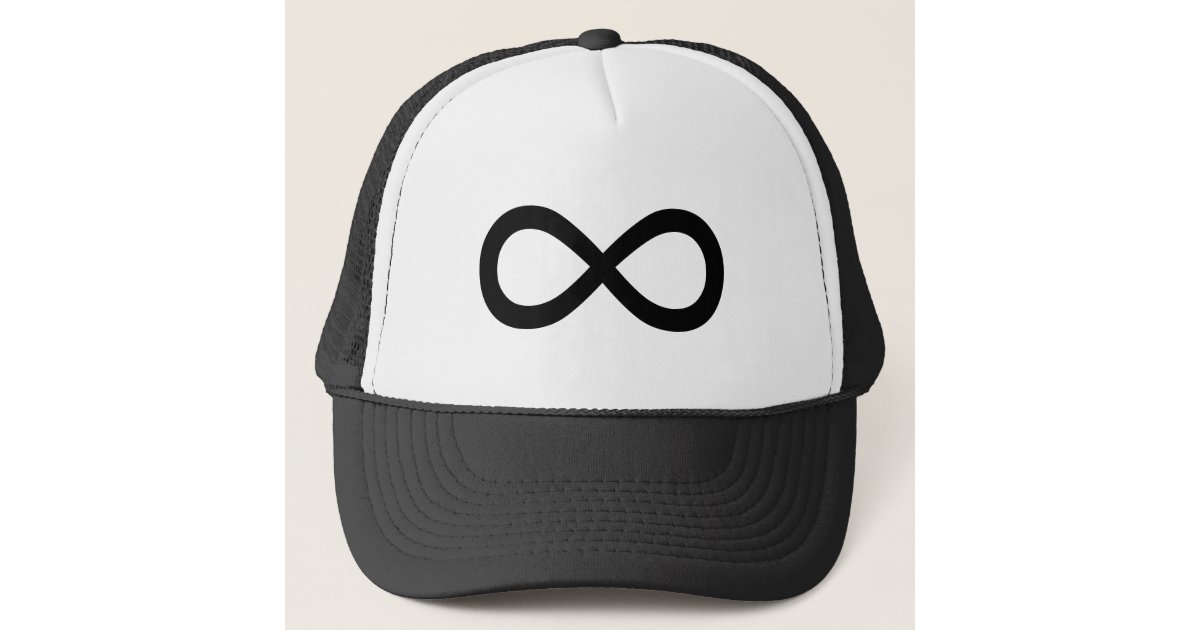 Black Infinity Symbol Trucker Hat | Zazzle.com